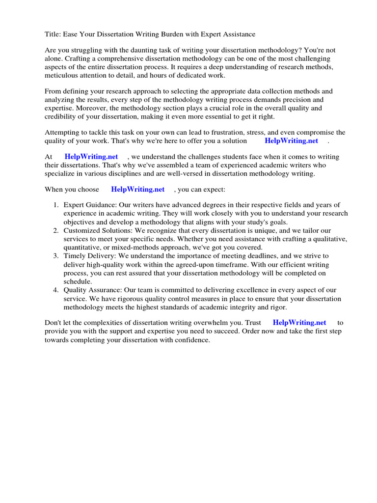 Dissertation Methodology Sample | PDF | Methodology | Scientific Method