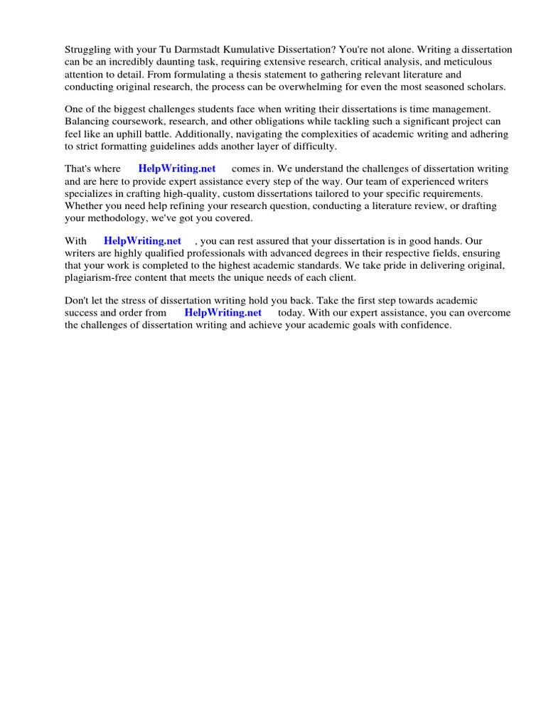 Tu Darmstadt Kumulative Dissertation | PDF | Thesis | Knowledge