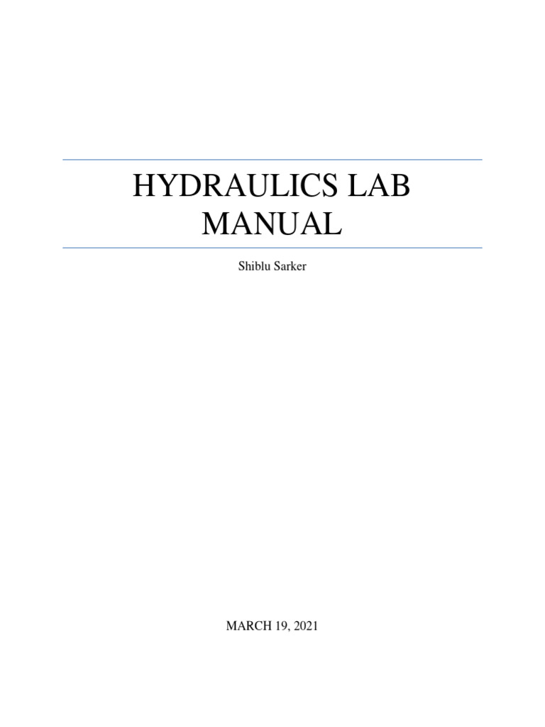 Hydraulics Lab Manual | PDF | Boundary Layer | Laminar Flow