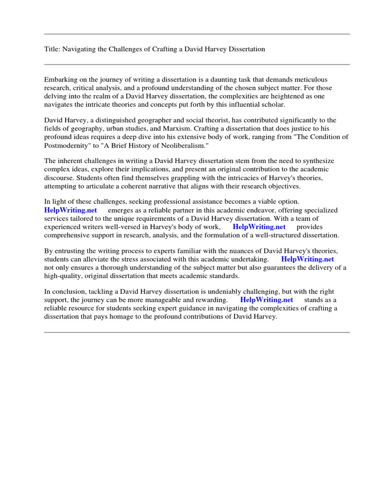 David Harvey Dissertation | PDF | Karl Marx | Capital (Economics)