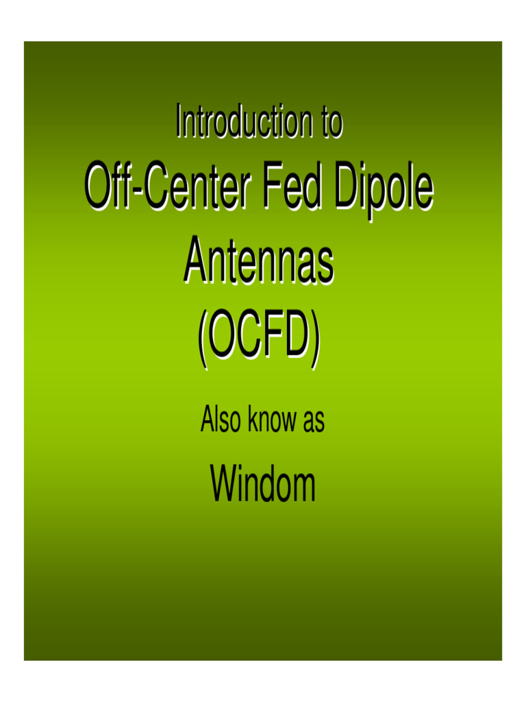 Off-Center-Fed Dipole Antennas PDF | PDF | Antenna (Radio ...