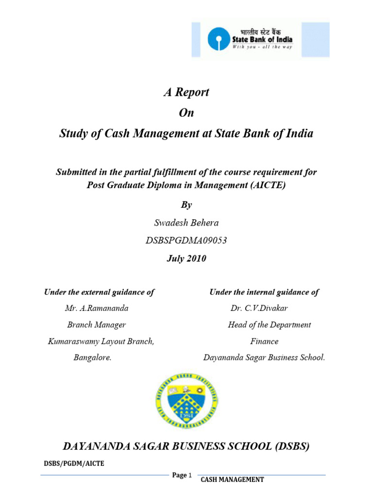 Cash Management for PGDM Students | PDF | Cheque | Banks