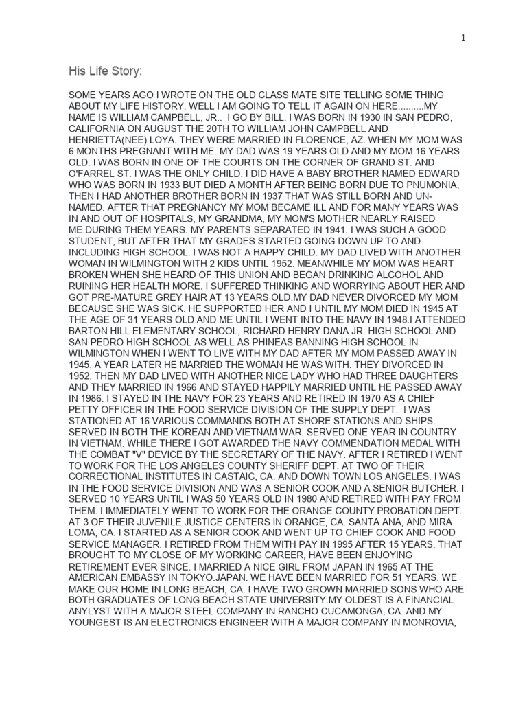 His Life Story | PDF | Heroin | United States Navy