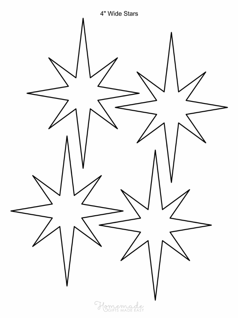 Star Template Christmas 4inch | PDF