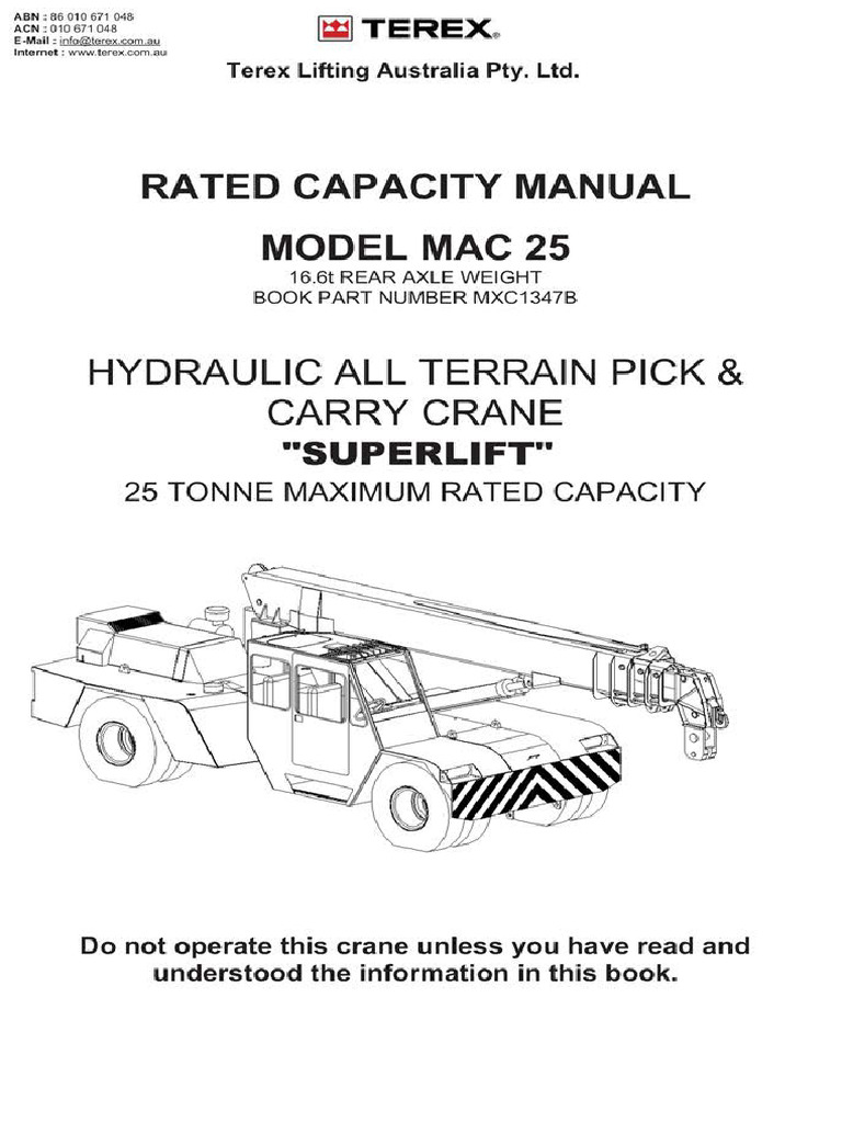 Franna MAC25 SL Crane Charts v2 | PDF