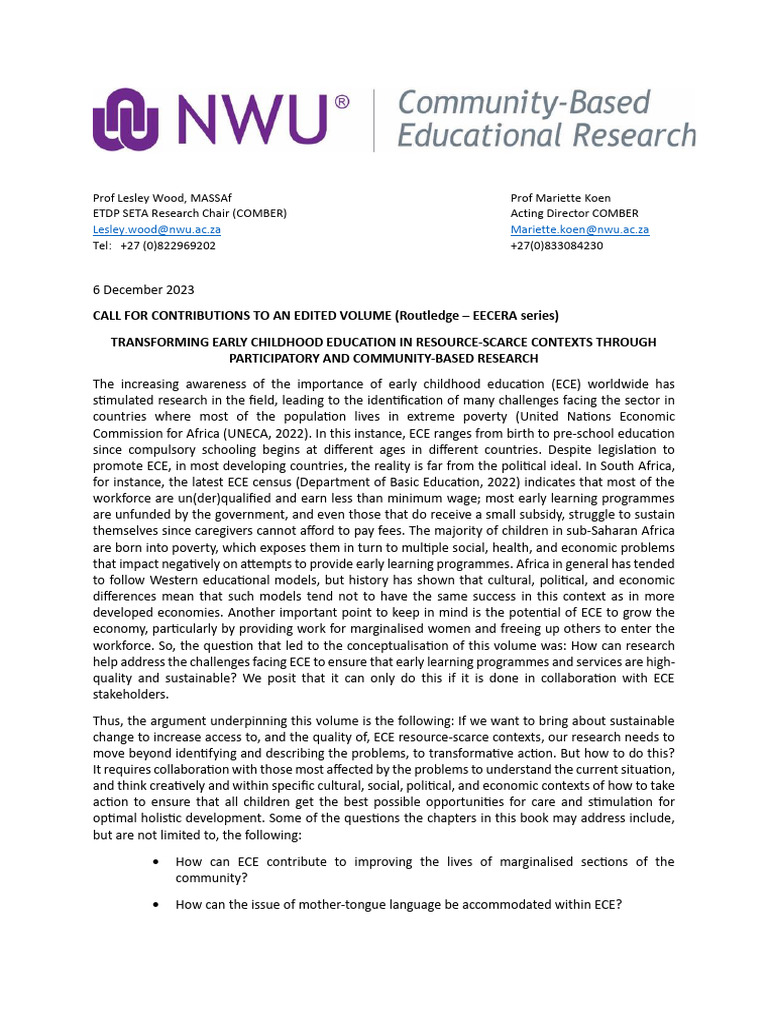 Call For Abstracts | PDF | Sustainability | Poverty