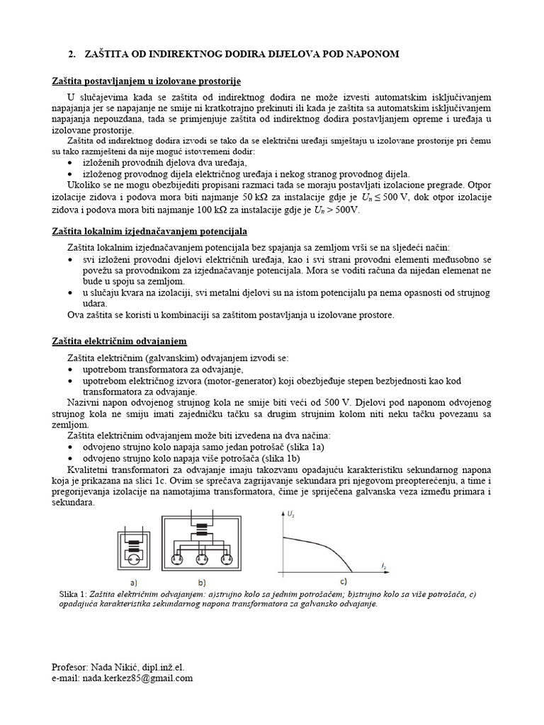 Zaštita Od Indirektnog Dodira Dijelova Pod Naponom | PDF
