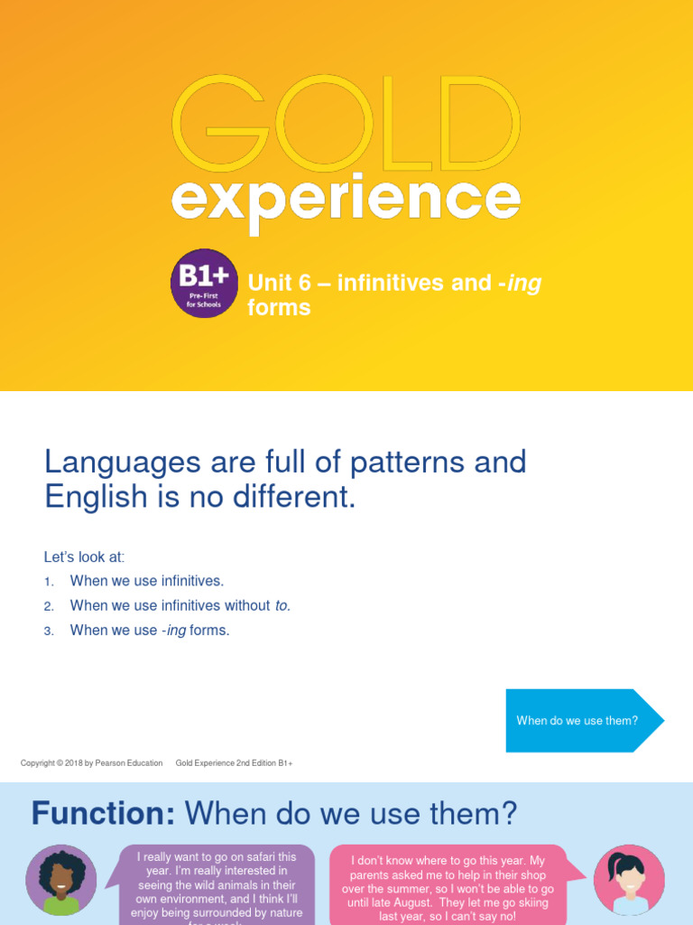 Gold Exp Grammar PPT B1P U6 | PDF | Verb | Object (Grammar)