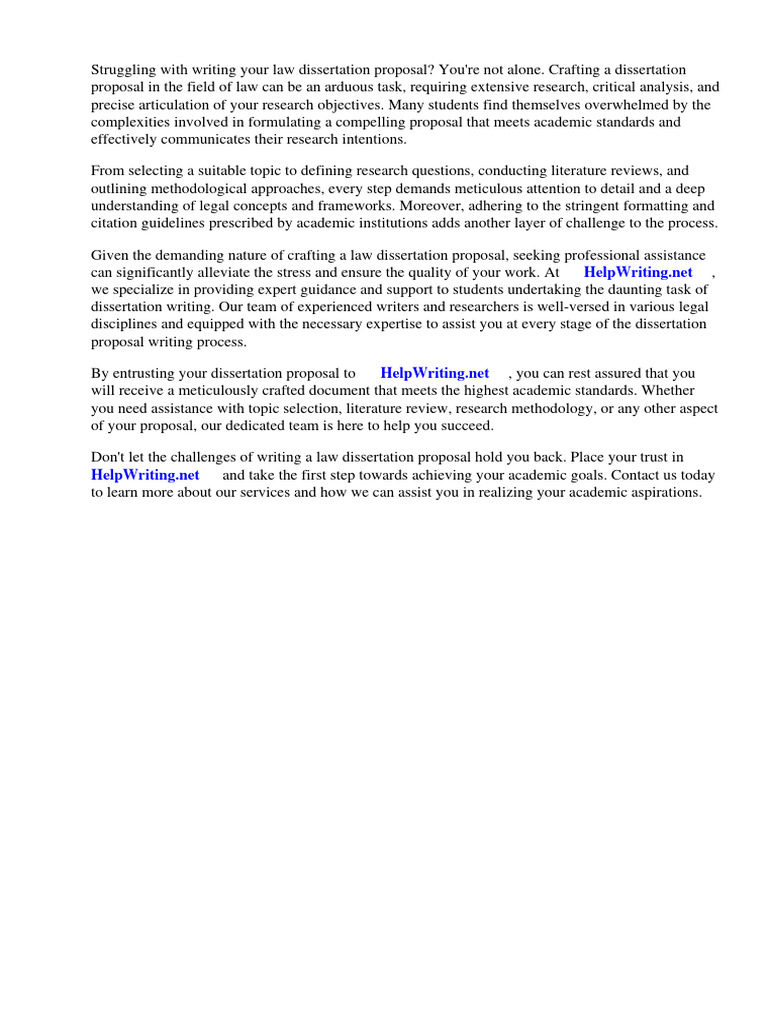 Law Dissertation Proposal Examples | PDF | Thesis | Methodology