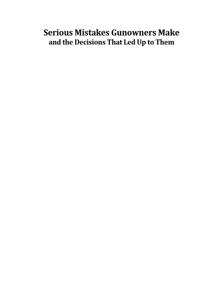 Serious Mistakes and The Decisionst Hat Led To Them | Download Free PDF ...