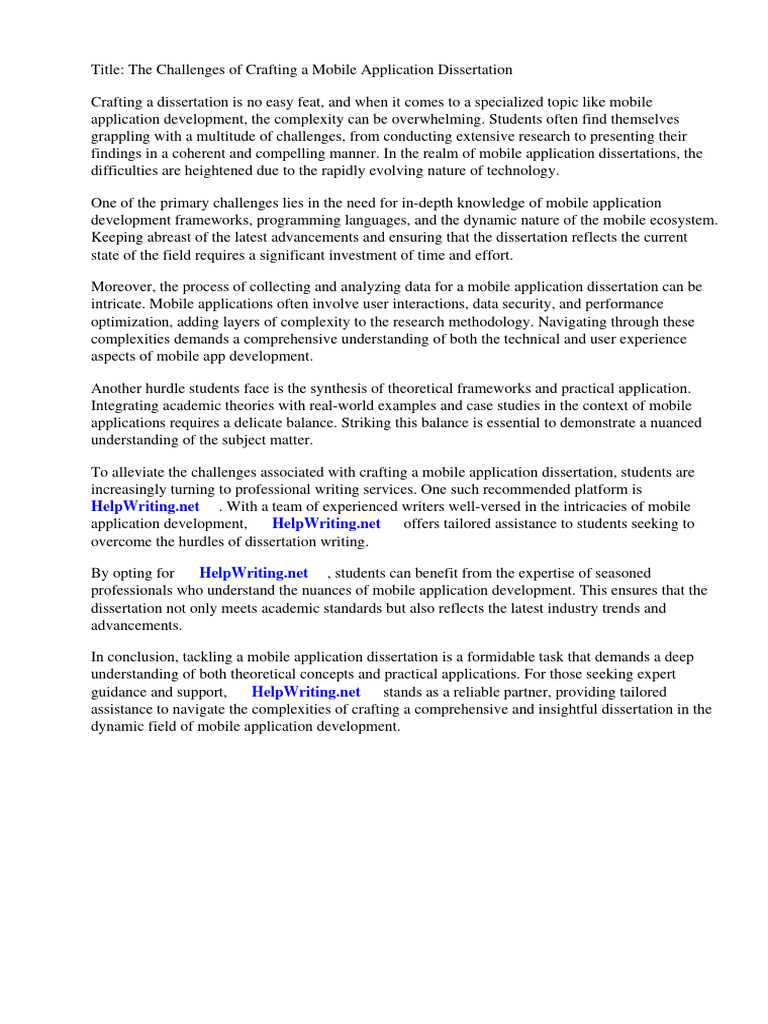 Mobile App Dissertation Guide | PDF | Mobile App | Application Software