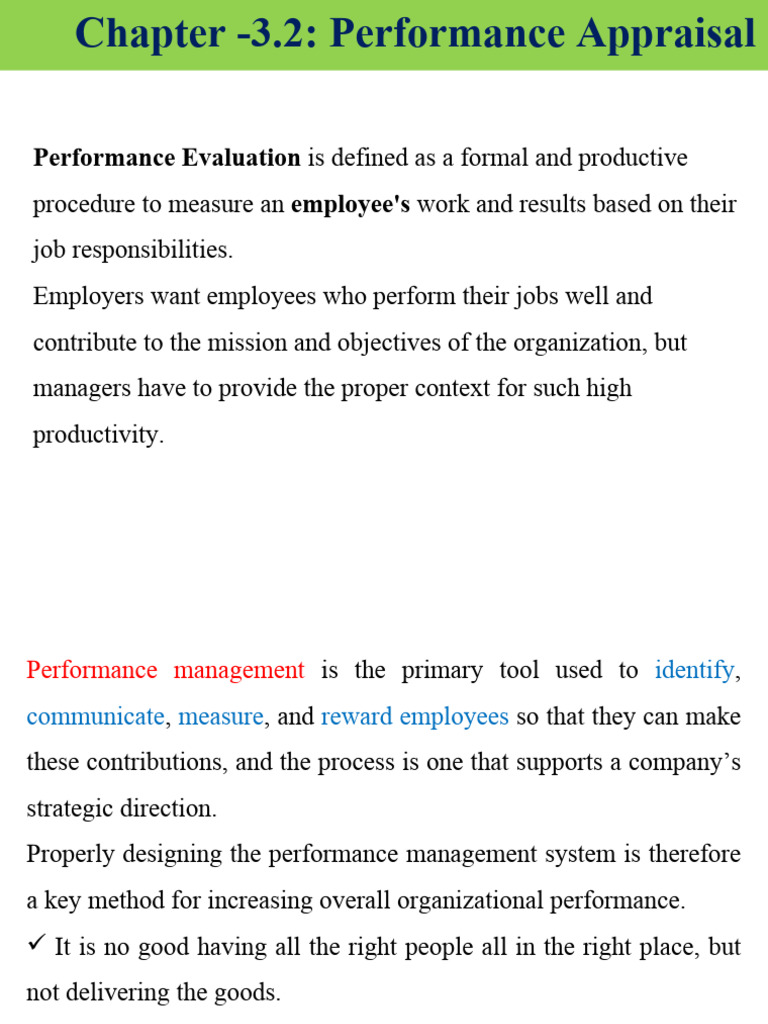 HRM CH 3 Part 2 Performance Apprisal | PDF | Performance Appraisal | Psychological Concepts