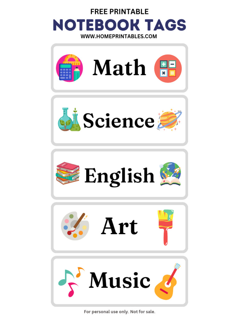 Free School Labels by Home Printables (Fnl Copy) | PDF