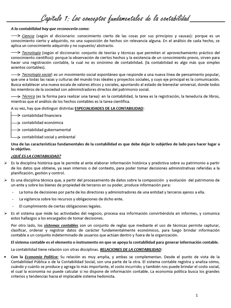 Resumen Teoria Contable | PDF | Contabilidad | Bienes