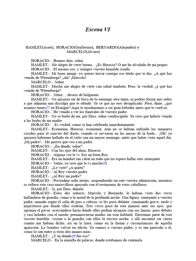 Escena Hamlet Leer 2 | PDF | Aldea