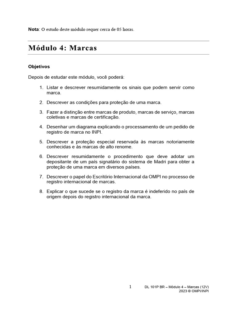 Modulo 4 Marcas | Download grátis PDF | Marca | Organização Mundial da ...