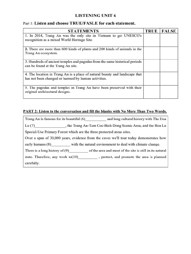 03 Listening Unit 6 Hs - 1600 - PDF - Gdrive.vip | PDF