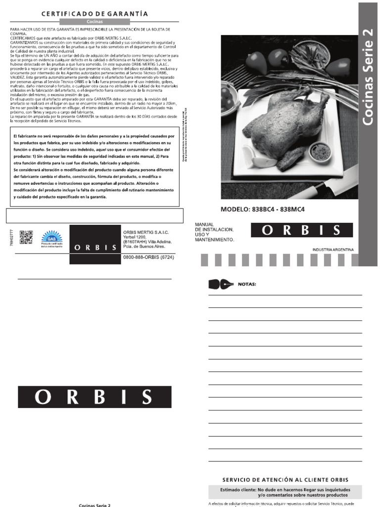 Manual Cocinas Orbis | PDF