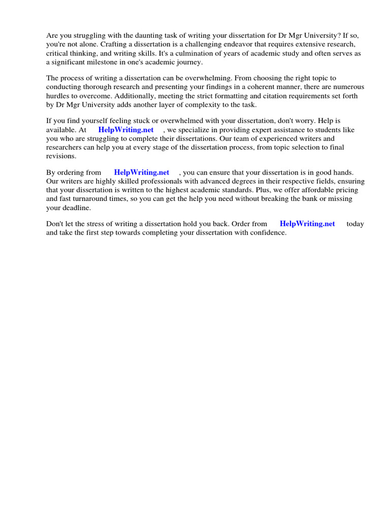 Dr Mgr University Dissertation Topics | PDF | Thesis