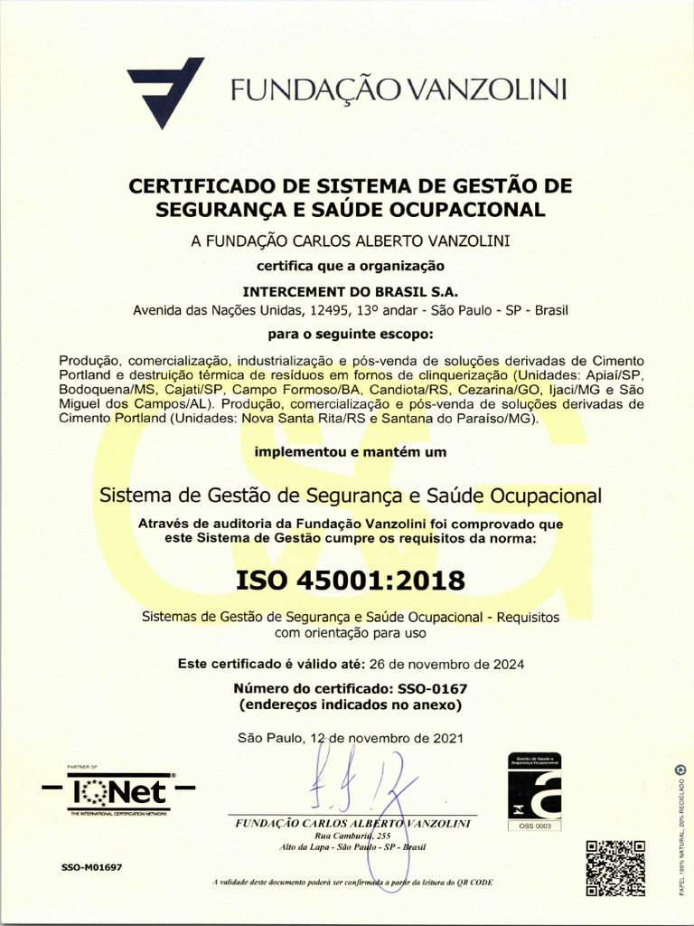 M01697 Intercement Do Brasil 45001 | PDF