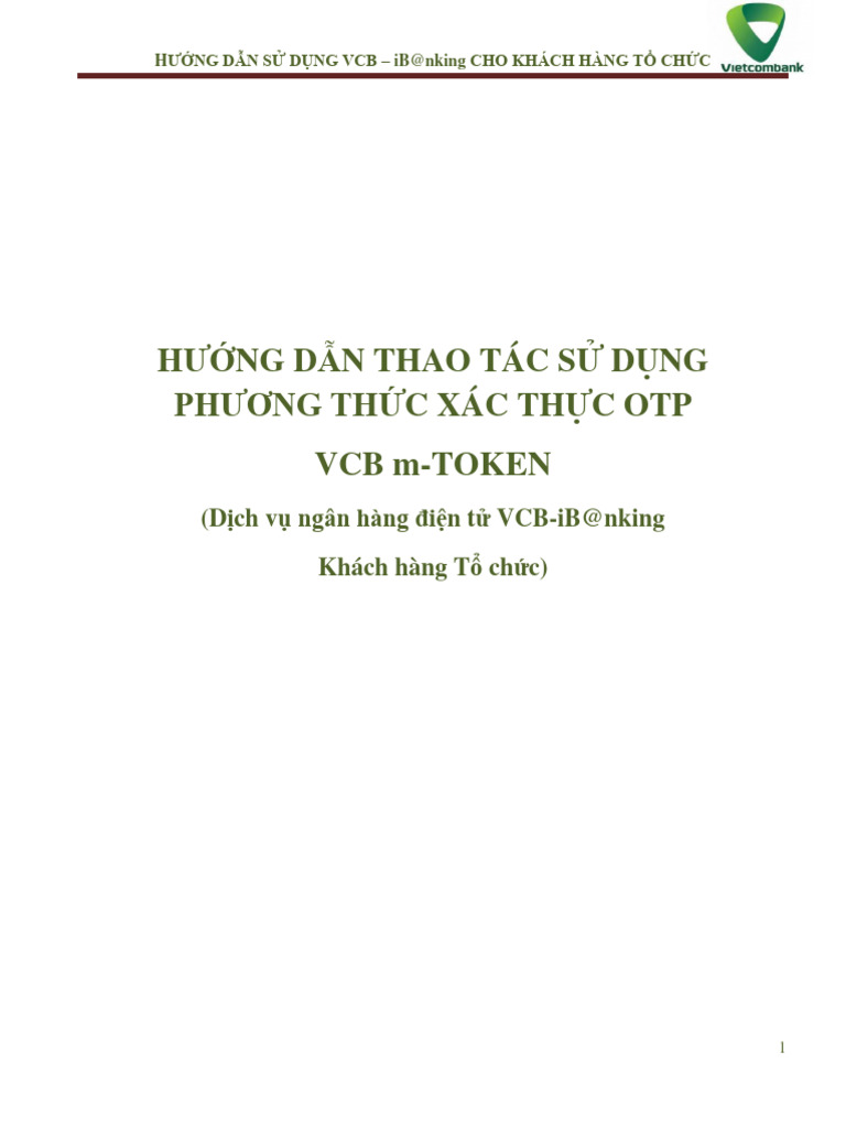 HDSD VCB M-Token Tieng Viet | PDF