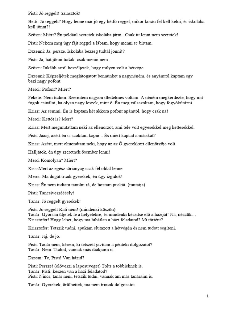 Jelenet Egy Iskola Életéből | PDF