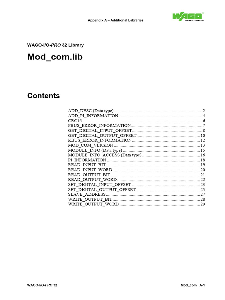 Modbus_com_lib | PDF | Parameter (Computer Programming) | Library (Computing)
