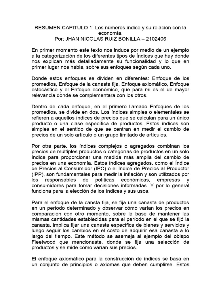 Resumen Capitulo 1 | PDF | Estocástico | Precios