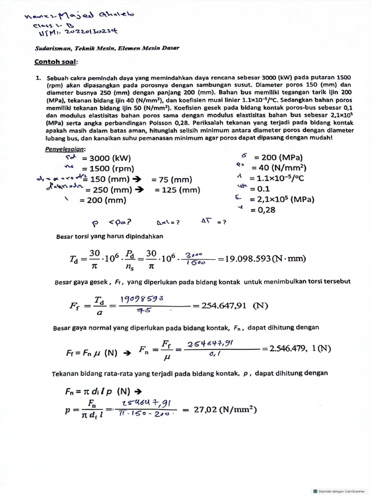 Majed Ghaleb - Assigment Elemen Mesin - Compressed | PDF