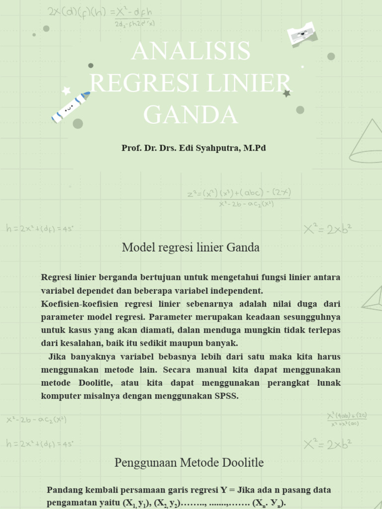 Analisis Regresi Linier Ganda - Deviona Caroline Pelawi - 4213311059 | PDF