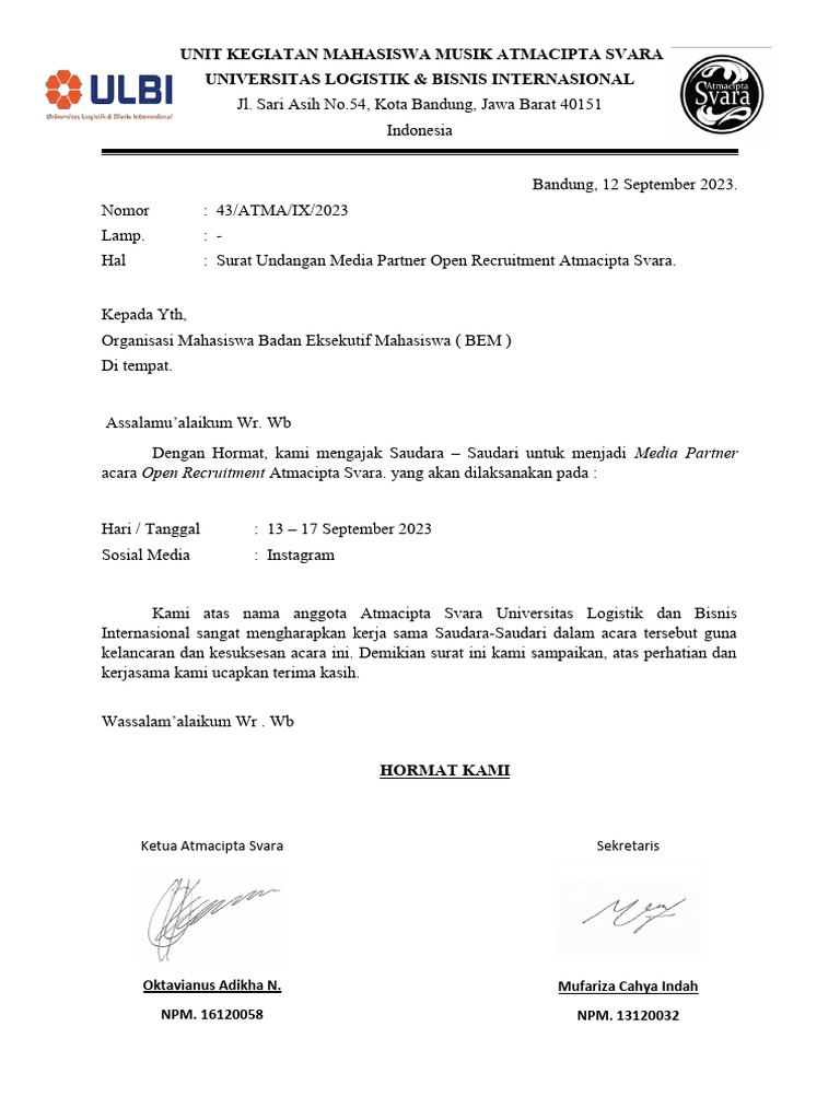 Surat_Undangan_Medpart_BEM[1] | PDF