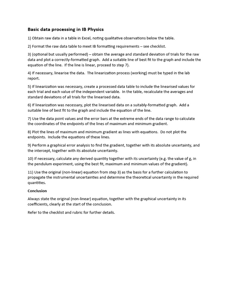 Basic Data Processing in IB Physics | PDF