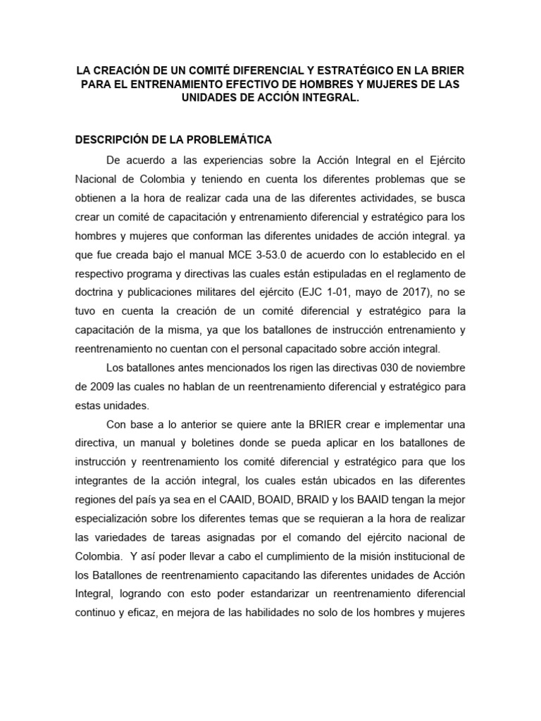 Comité Estratégico para Acción Integral | PDF | Sargento | Militar