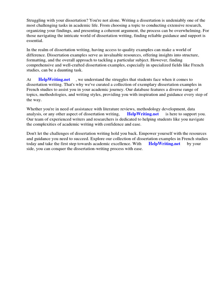 Dissertation Examples French | PDF | Thesis | Essays