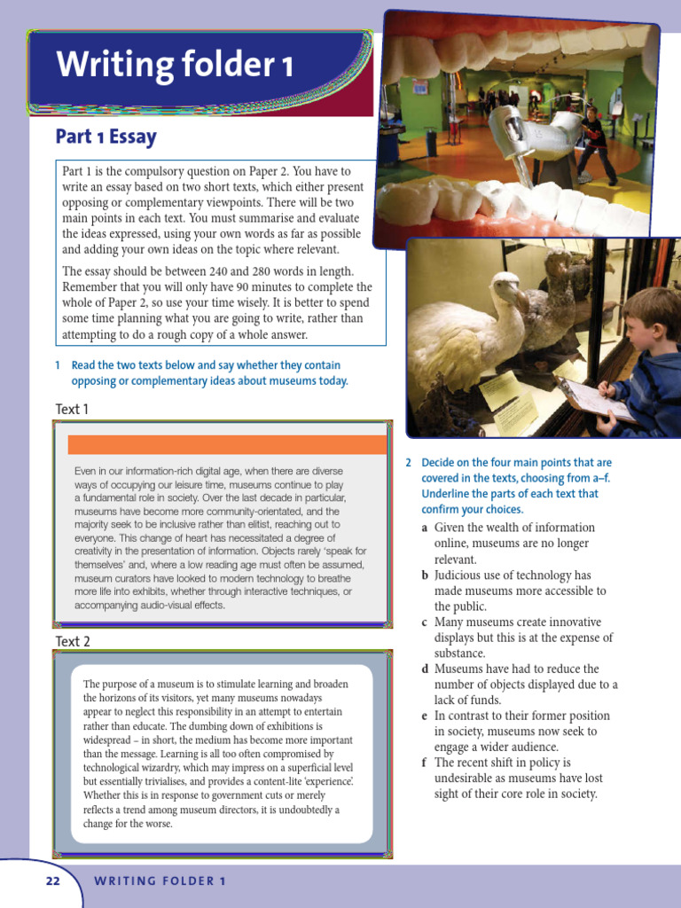 Writing Part 1 | PDF | Museum | Essays