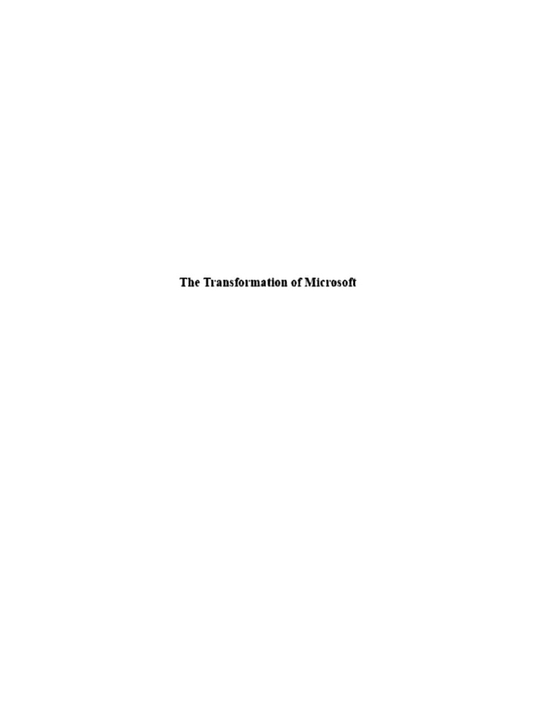 Microsoft’s Strategic Transformation Analysis | PDF | Microsoft | Apple ...