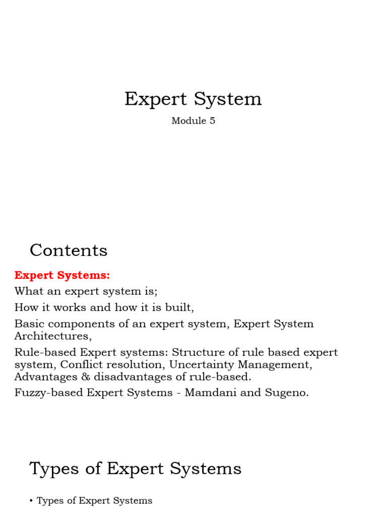 Module 5 - Expert Systems With QB | PDF | Knowledge | Expert