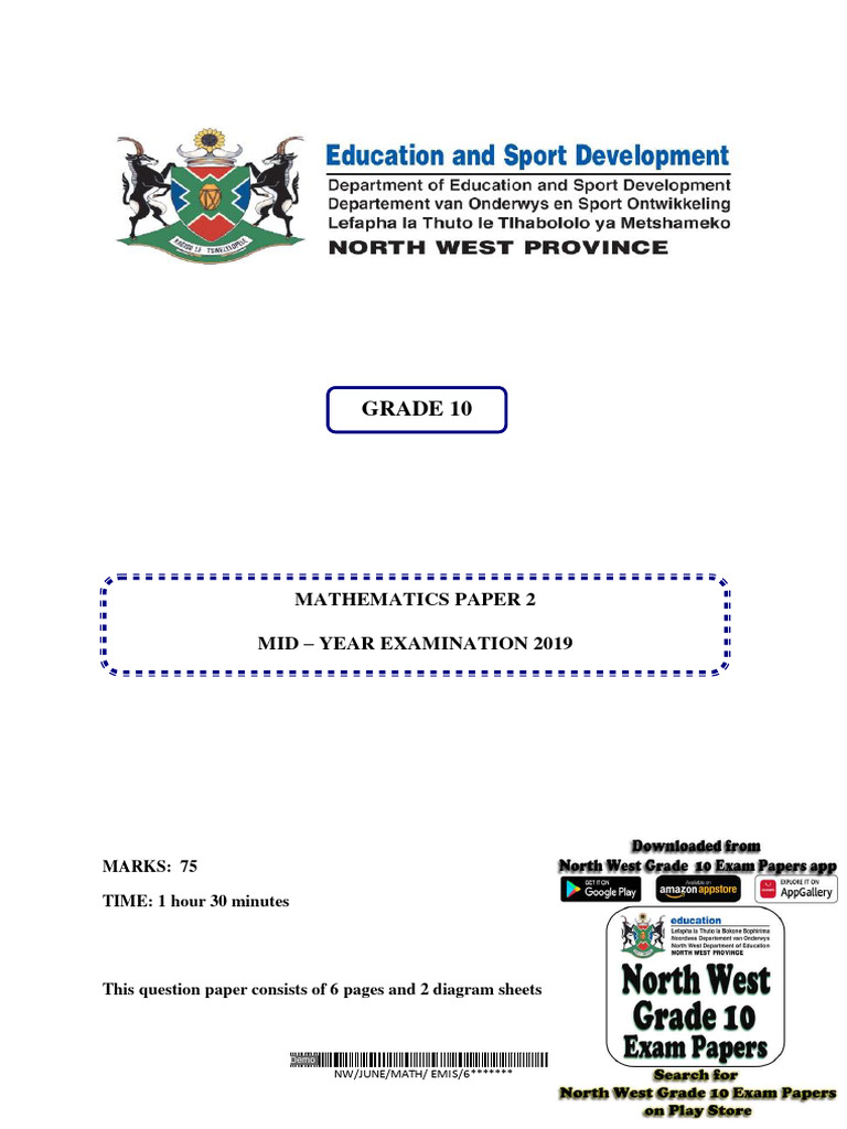 Mathematics GR 10 Paper 2 2 | PDF | Elementary Geometry | Mathematics