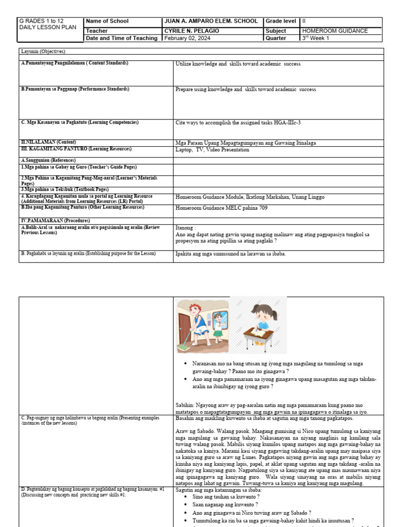 DLP-HOMEROOM GUIDANCE-Q3w1 | PDF