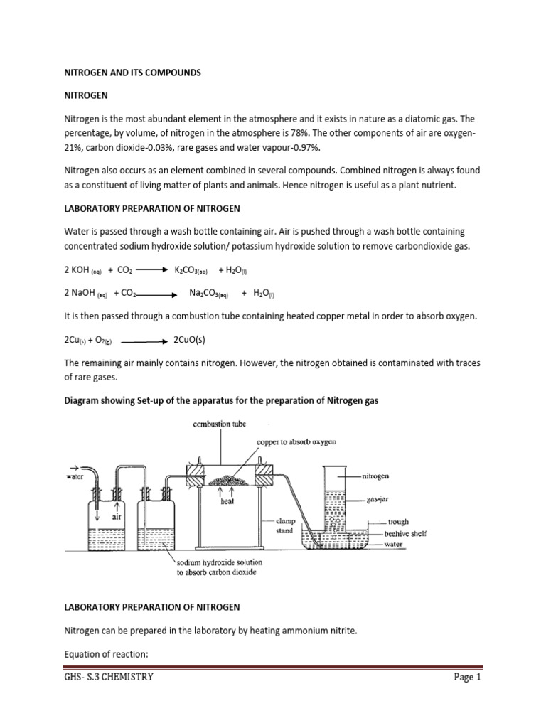 Nitrogen: Properties and Preparation | PDF | Nitric Acid | Chlorine