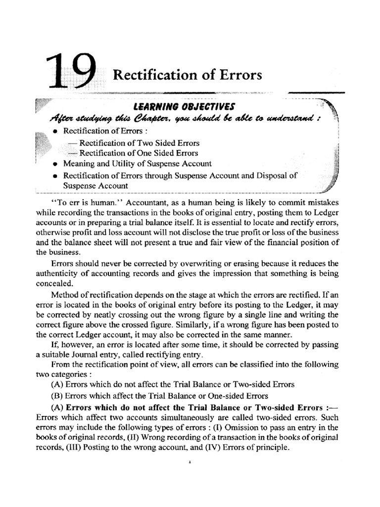 Rectification of Error | PDF