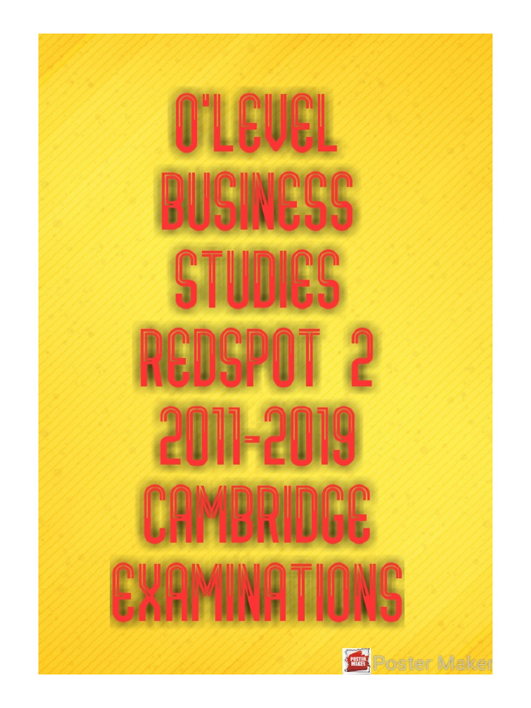 Business Studies Redspot 2011-2019 | PDF | Marketing | Marketing Research