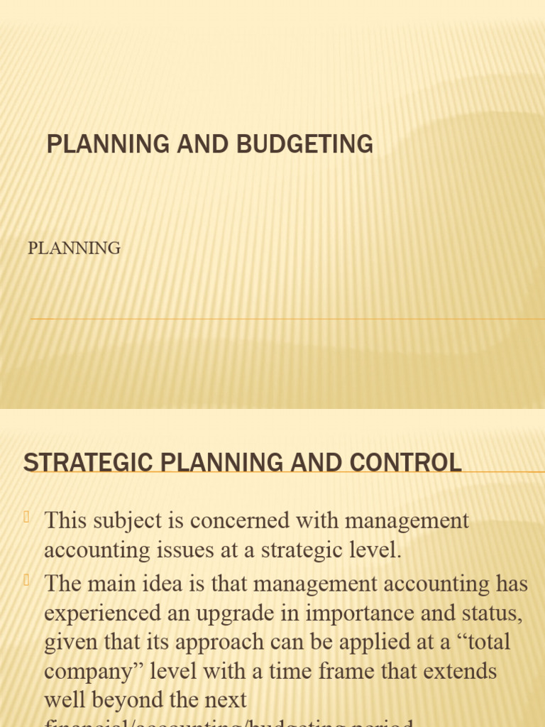 Planning and Budgeting | PDF | Budget | Business Economics