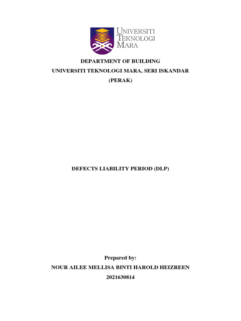 Defects Liability Period Report | PDF | Plumbing | Leak