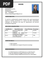 B Com Fresher Resume Format | PDF