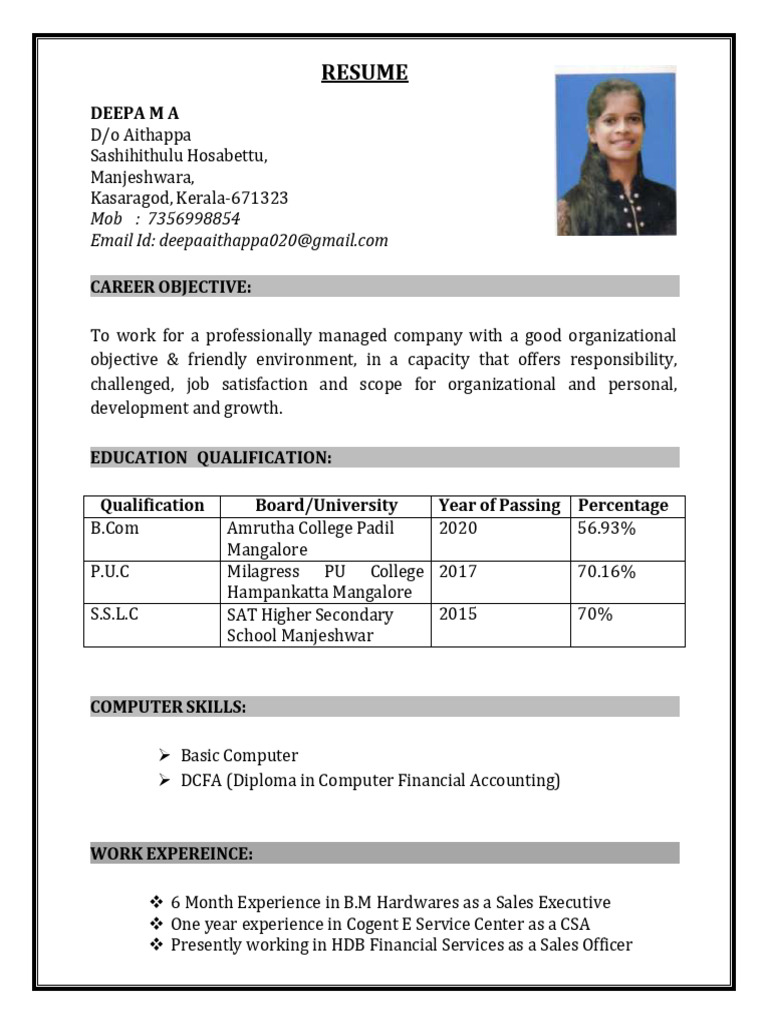 Deepa Resume | PDF