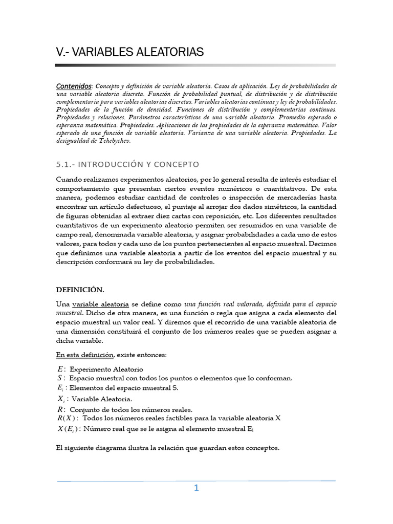 Unidad Nro.5 - Variables Aleatorias | PDF | Variable aleatoria | Teoría de probabilidad