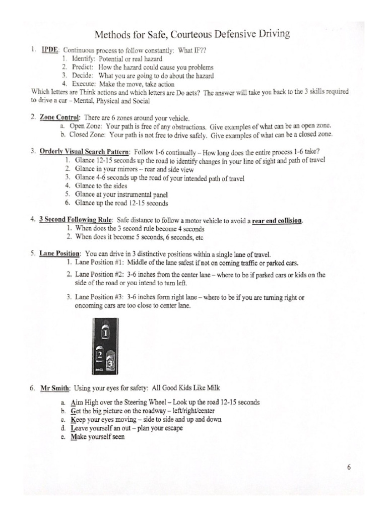 Methods for Safe, Courteous Defensive Driving | PDF