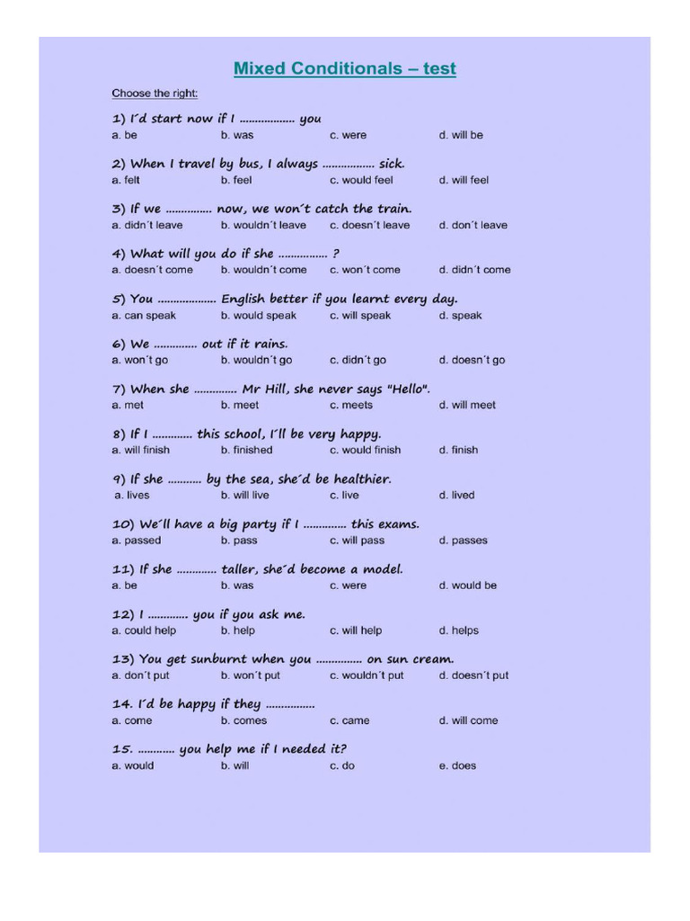 Mixed Conditionals | PDF