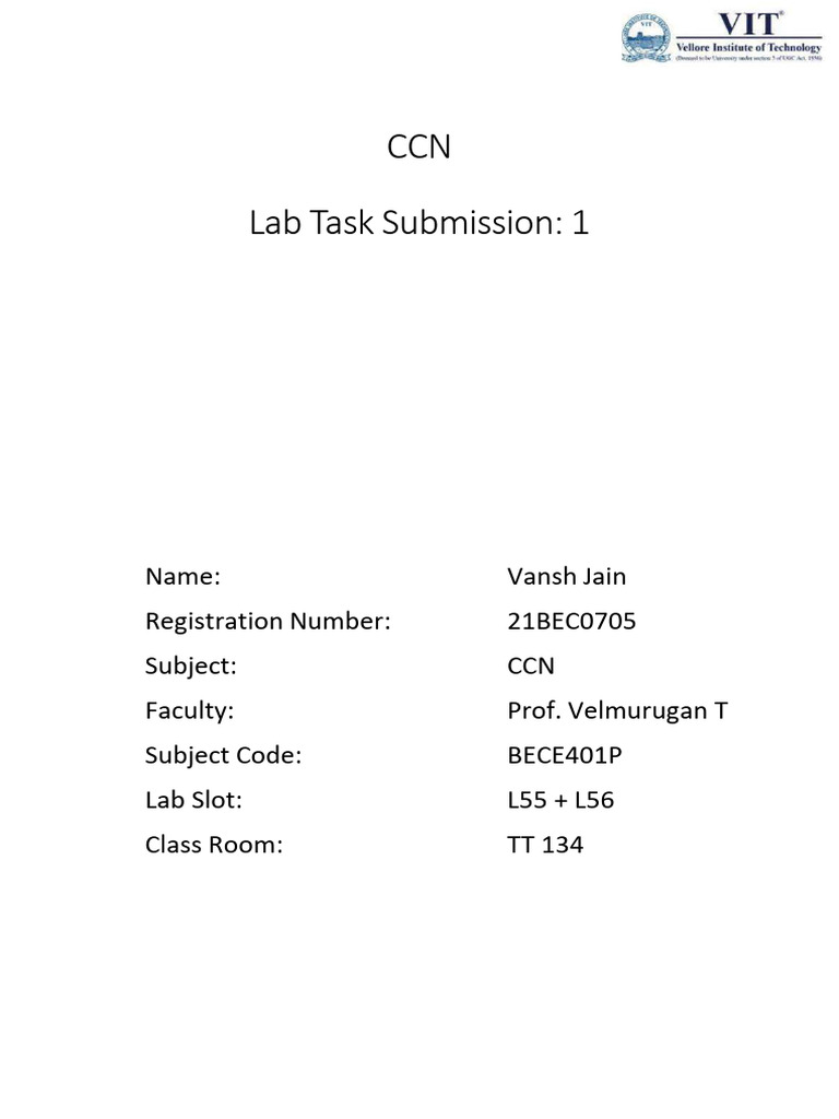 Task 1 | PDF | Computer Network | Electronics